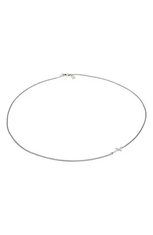 ALLSAINTS Sterling Silver Short Cross Necklace