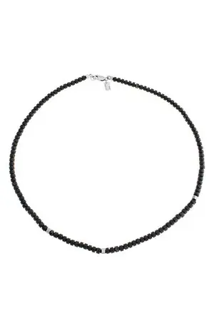 ALLSAINTS Onyx & Sterling Silver Beaded Collar Necklace - Black/warm Silver