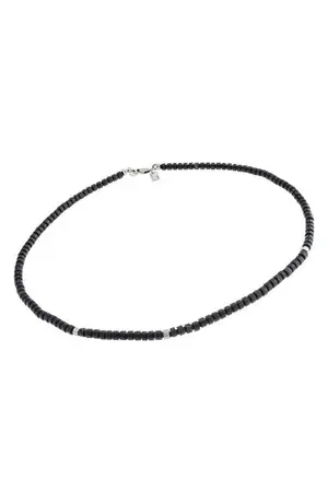 ALLSAINTS Onyx & Sterling Silver Beaded Collar Necklace
