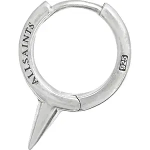 ALLSAINTS Single Sterling Silver Spike Huggie Hoop Earring - Warm Silver