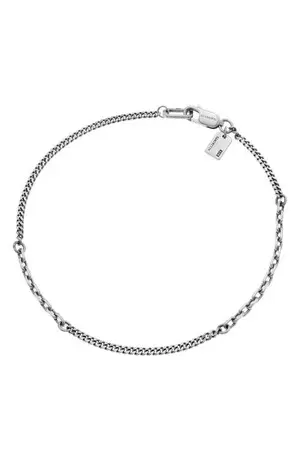 ALLSAINTS Mixed Sterling Silver Chain Flex Bracelet
