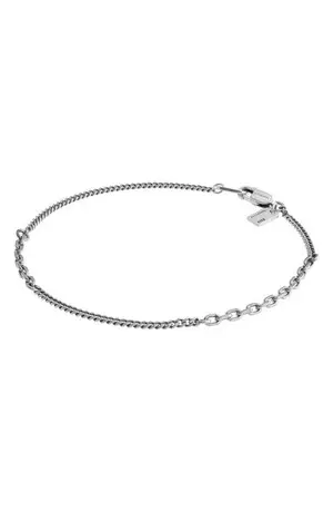 ALLSAINTS Mixed Sterling Silver Chain Flex Bracelet