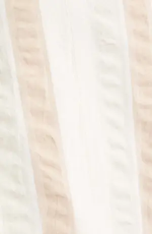 WAX LONDON Didicot Stripe Cotton Seersucker Camp Shirt - Ecru/natural