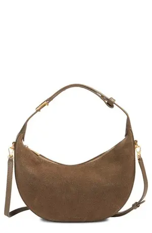 Vince Mini Eris Suede Hobo Bag - Oliva
