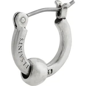 ALLSAINTS Single Sterling Silver Ball Bead Huggie Hoop Earring - Warm Silver