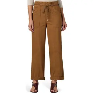Wit & Wisdom Ultra Skyrise High Waist Relaxed Stretch Cotton Pants - Umber