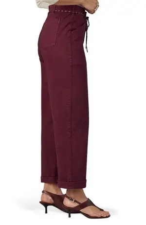Wit & Wisdom Ultra Skyrise High Waist Relaxed Stretch Cotton Pants - Zinfandel