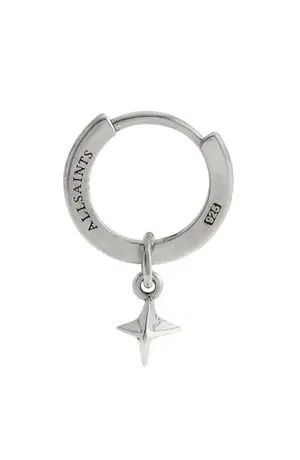 ALLSAINTS Single Sterling Silver Star Huggie Hoop Earring - Warm Silver