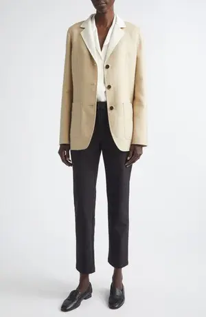 Lafayette 148 New York Patch Pocket Reversible Wool & Silk Blazer