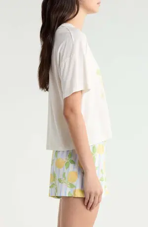 PJ Salvage T-shirt & Boxers Jersey Short Pajamas - Ivory
