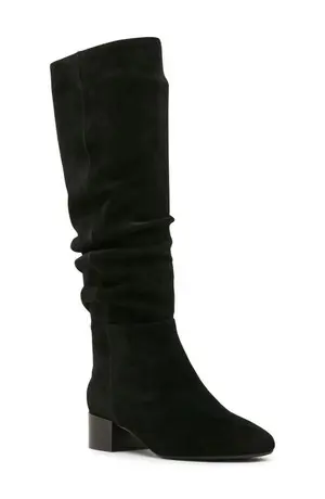 Blondo Hannah Waterproof Scrunch Knee High Boot Black Suede