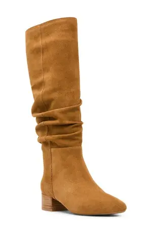 Blondo Hannah Waterproof Scrunch Knee High Boot - Camel Suede