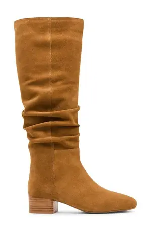 Blondo Hannah Waterproof Scrunch Knee High Boot - Camel Suede