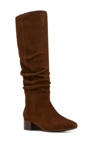 Blondo Hannah Waterproof Scrunch Knee High Boot Chocolate Suede