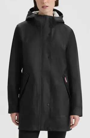 Hunter Acacia Rubberized Water-repellent Rain Jacket - Black