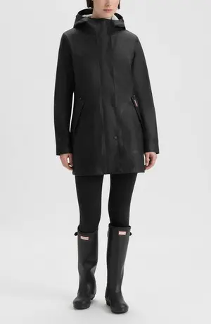 Hunter Acacia Rubberized Water-repellent Rain Jacket - Black