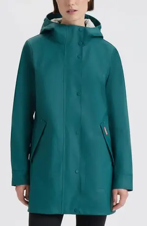 Hunter Acacia Rubberized Water-repellent Rain Jacket - Deep Ocean