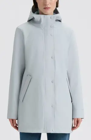Hunter Acacia Rubberized Water-repellent Rain Jacket - Silver Grey