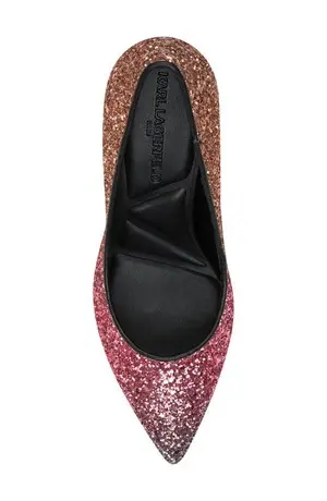 Karl Lagerfeld Paris Royale Ombré Glitter Pump - Wine Multi