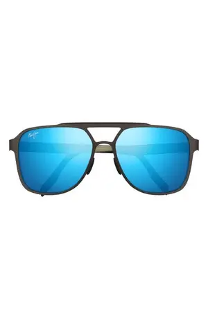 Maui Jim Blue Hawaii 59mm Polarized Aviator Sunglasses - Grey