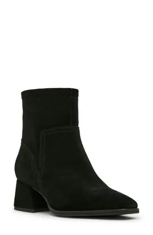 Blondo Marina Waterproof Stretch Suede Block Heel Bootie - Black Suede