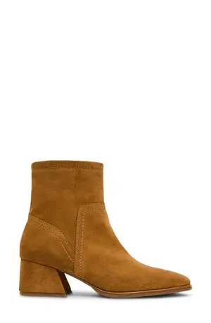Blondo Marina Waterproof Stretch Suede Block Heel Bootie - Camel Suede