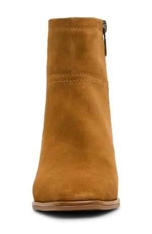 Blondo Marina Waterproof Stretch Suede Block Heel Bootie - Camel Suede