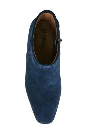 Blondo Waterproof Stretch Suede Block Heel Bootie - Navy Suede