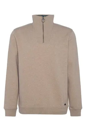 Barbour Nelson Cotton Half Zip Sweatshirt - Stone Marl