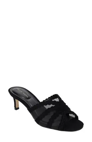 Pelle Moda Vione Kitten Heel Slide Sandal Black