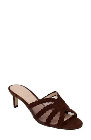 Pelle Moda Vione Kitten Heel Slide Sandal - Espresso