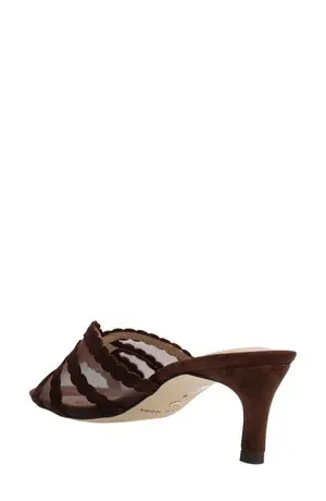 Pelle Moda Vione Kitten Heel Slide Sandal - Espresso