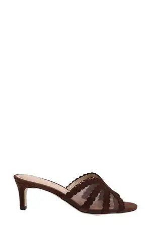 Pelle Moda Vione Kitten Heel Slide Sandal - Espresso
