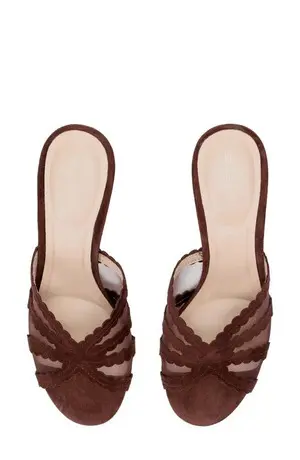 Pelle Moda Vione Kitten Heel Slide Sandal - Espresso