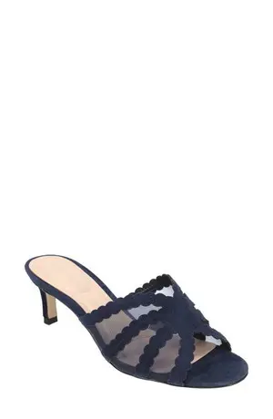 Pelle Moda Vione Kitten Heel Slide Sandal Midnight