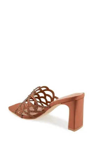 Christian Siriano Francez" Square Toe Embellished Sandal - Brown