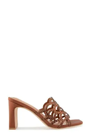 Christian Siriano Francez" Square Toe Embellished Sandal - Brown