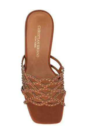 Christian Siriano Francez" Square Toe Embellished Sandal - Brown