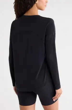 Zella Breathe Long Sleeve Performance T-shirt - Black