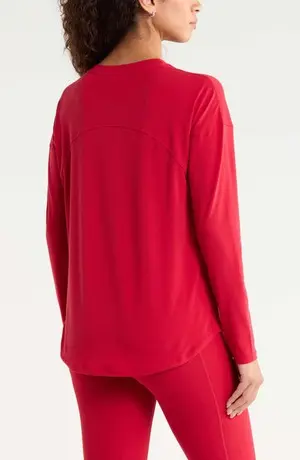 Zella Breathe Long Sleeve Performance T-shirt - Red Jester