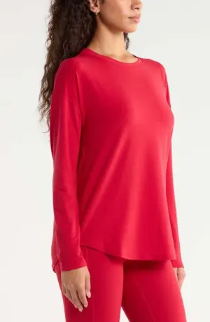 Zella Breathe Long Sleeve Performance T-shirt - Red Jester