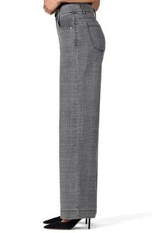 Wit & Wisdom Sam Plaid High Waist Wide Leg Jeans