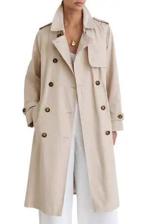 REISS Azura Trench Coat - Neutral