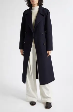 REISS Rene Wool & Cashmere Blend Coat - Navy
