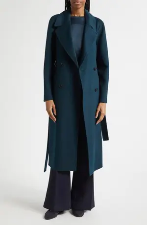 REISS Rene Wool & Cashmere Blend Coat - Teal