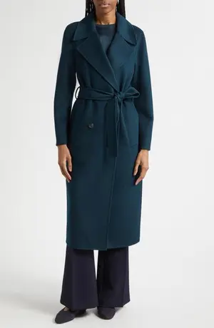 REISS Rene Wool & Cashmere Blend Coat - Teal