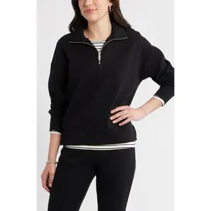 Caslon Half Zip Sweatshirt - Black