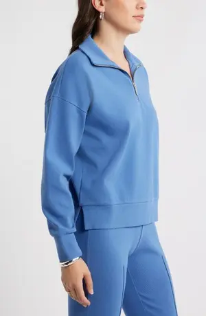 Caslon Half Zip Sweatshirt - Blue Glory