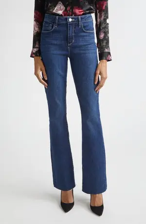 L'Agence Ruth Raw Hem Straight Leg Jeans - Toledo