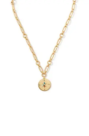 Kate Spade New York Compass Pendant Necklace - Gold Multi